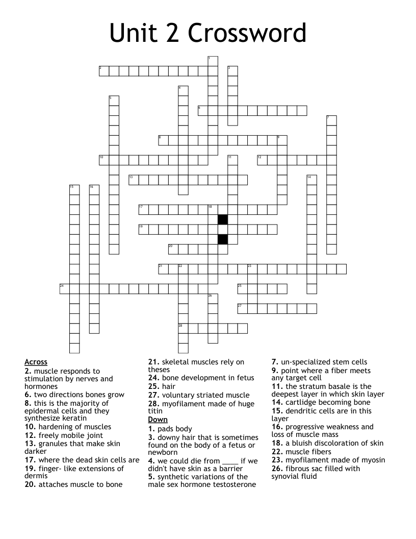 Unit 2 Crossword - WordMint