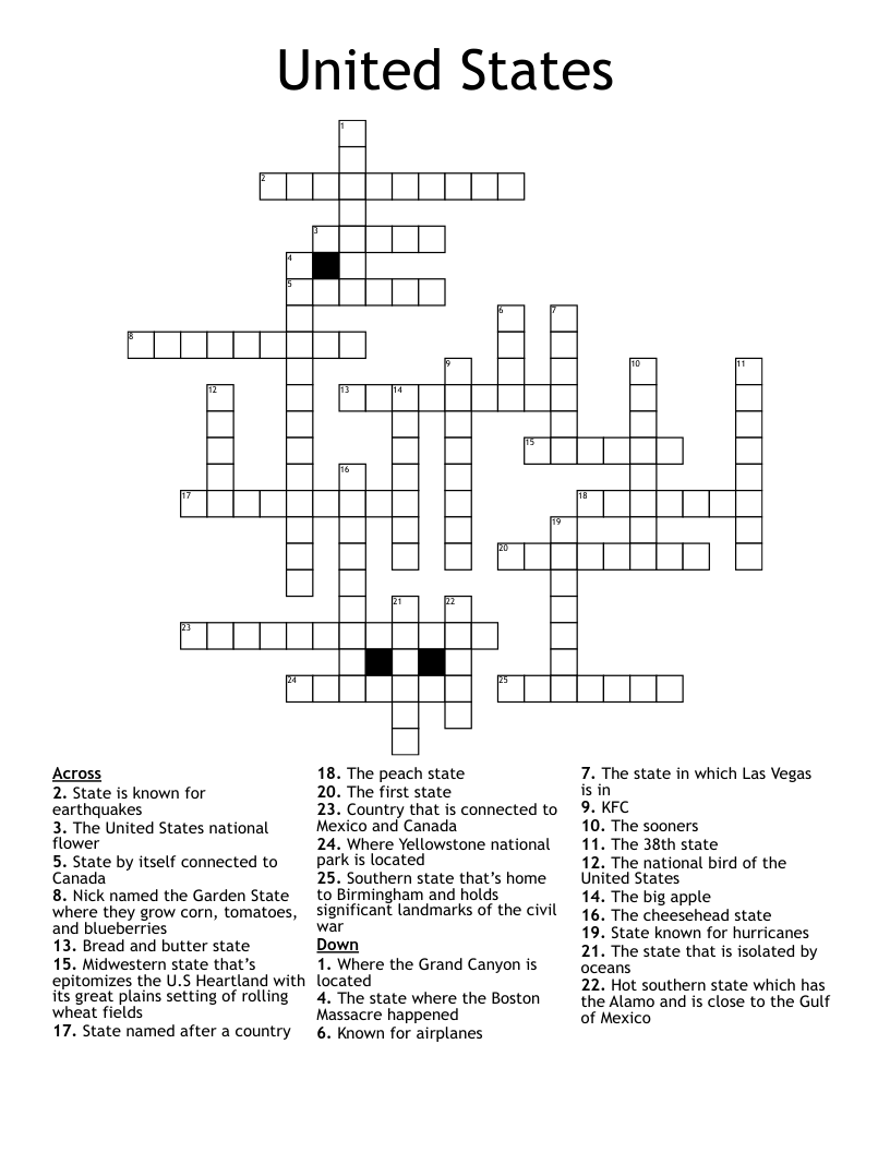 United States Crossword - WordMint