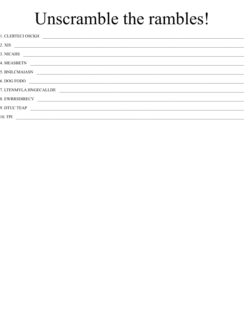 Unscramble the rambles! - WordMint
