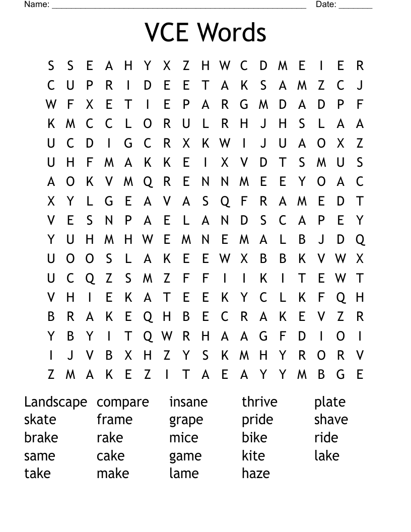A e Wordsearch WordMint
