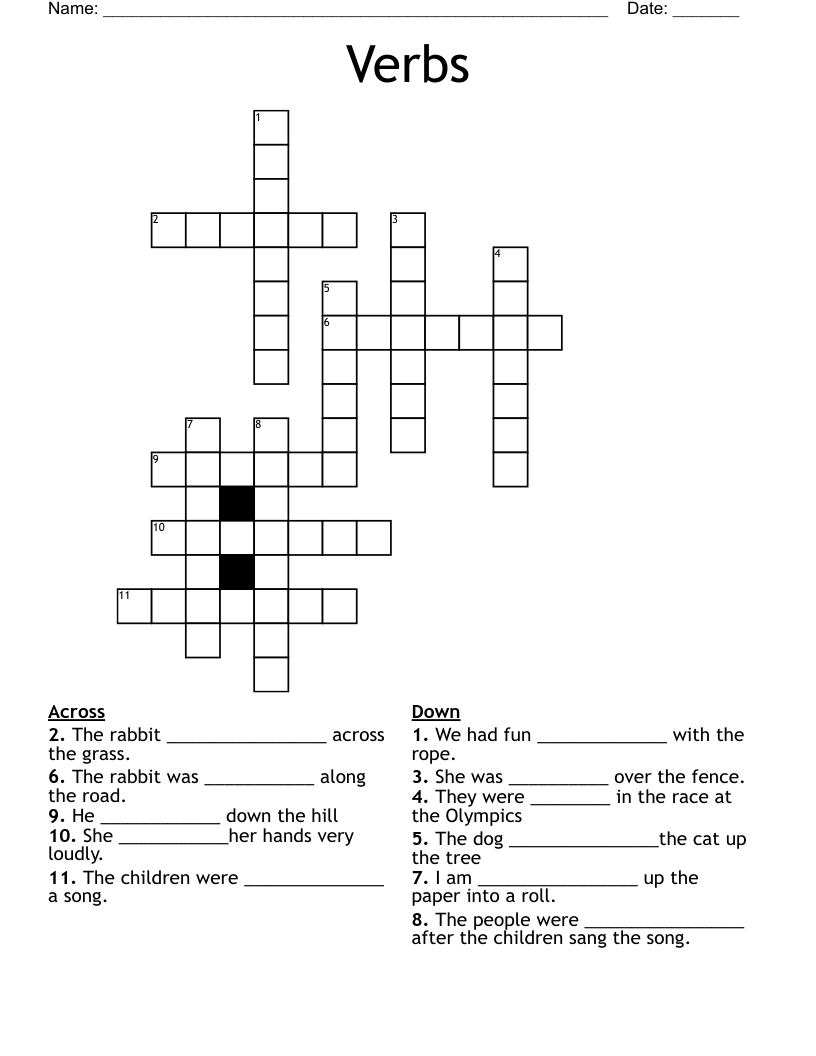 Verbs Crossword - WordMint