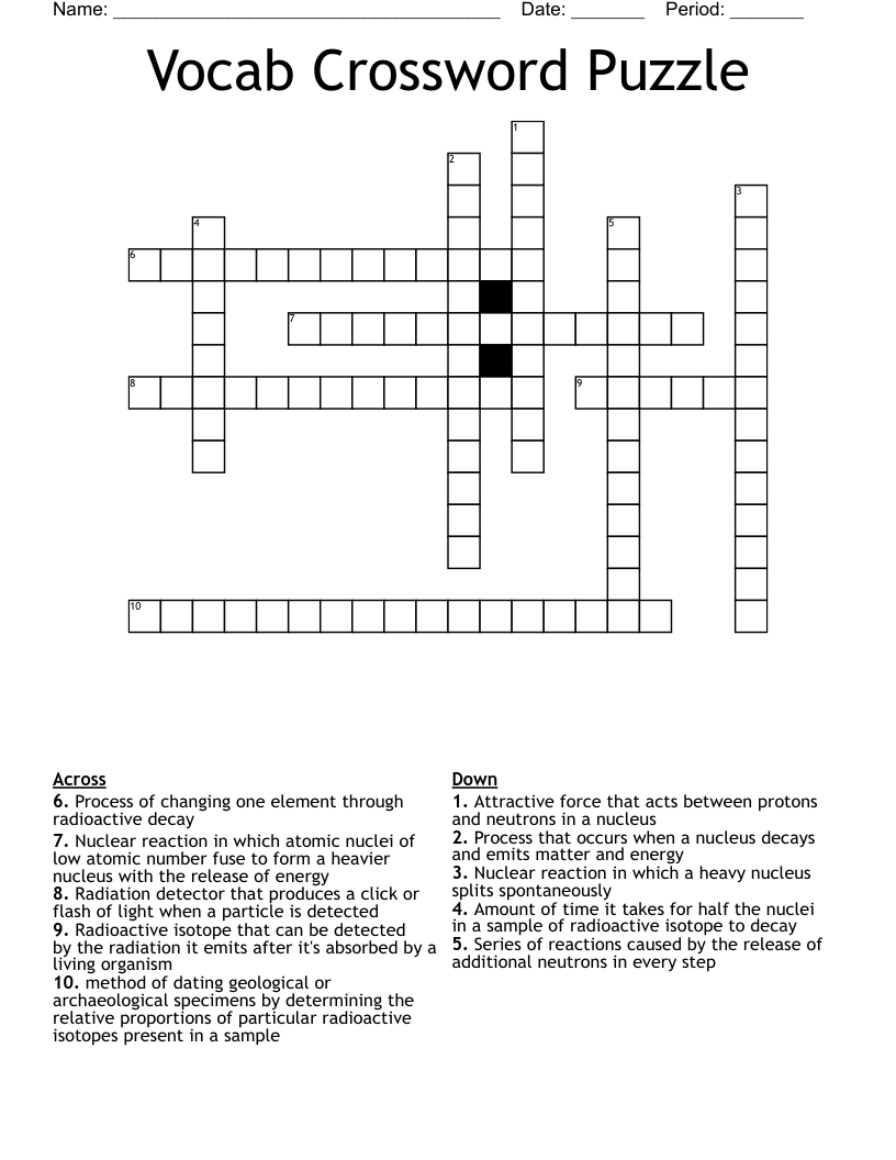 Vocab Crossword Puzzle - WordMint