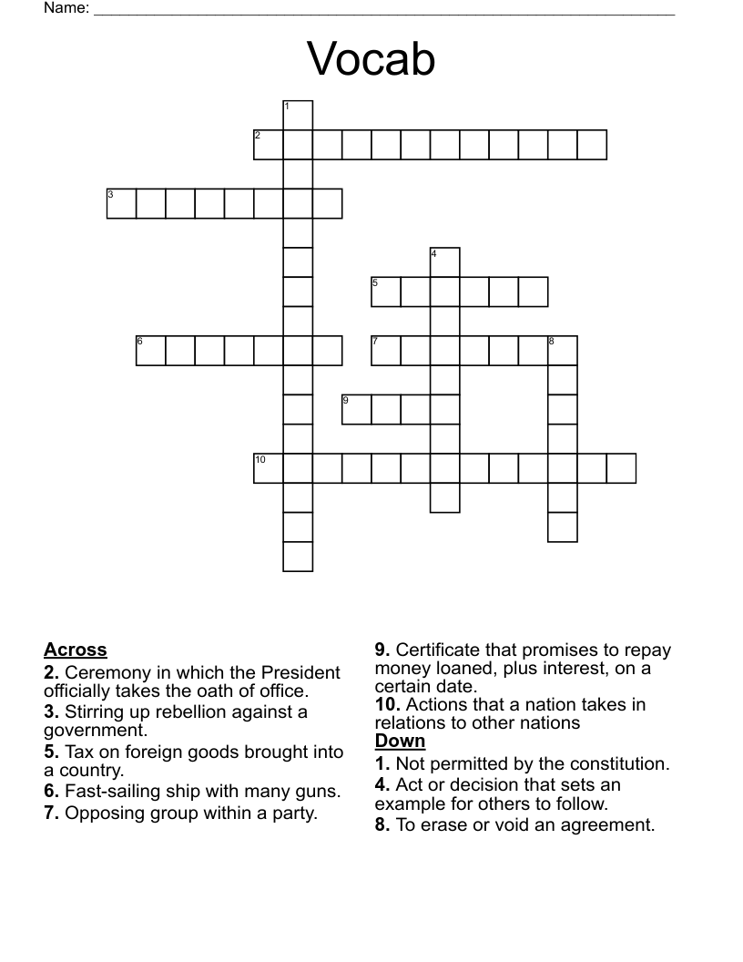 Vocab Crossword - WordMint