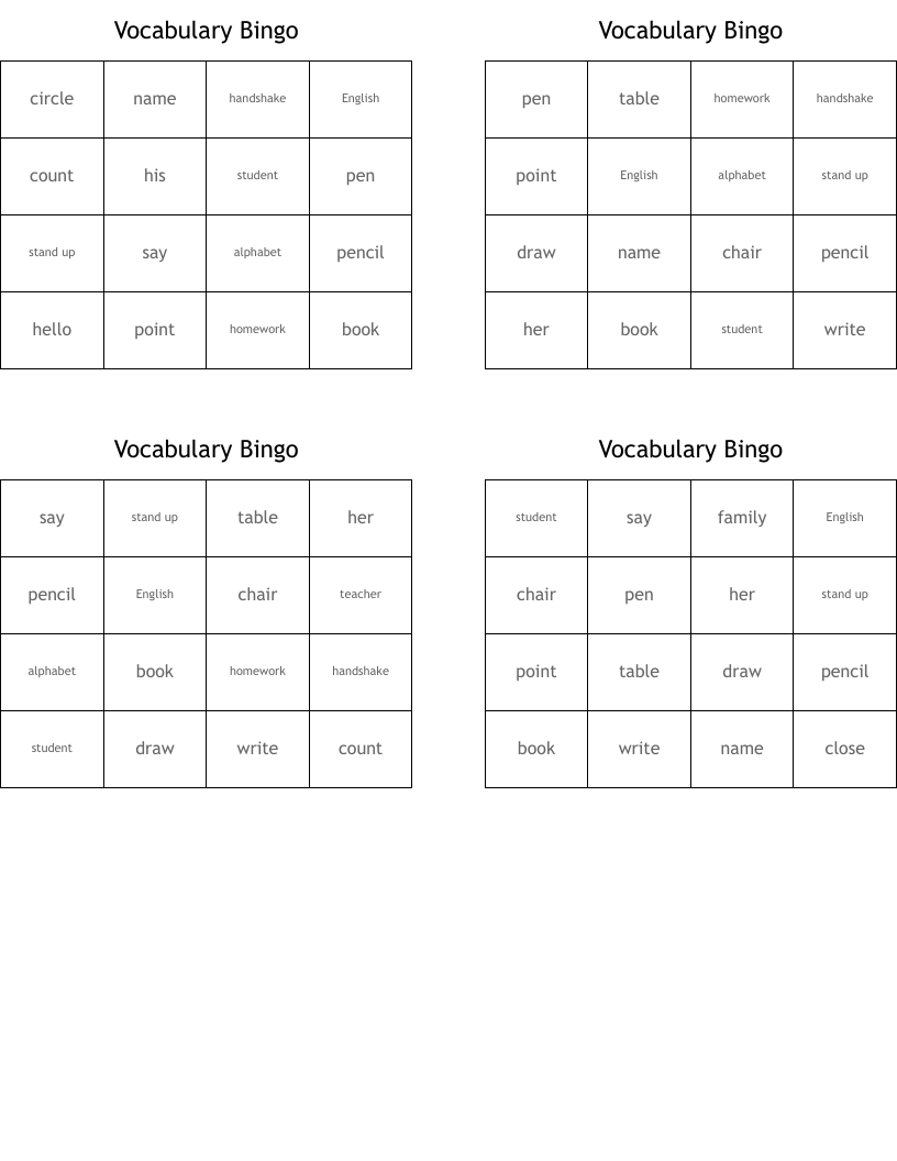 Vocabulary Bingo - WordMint