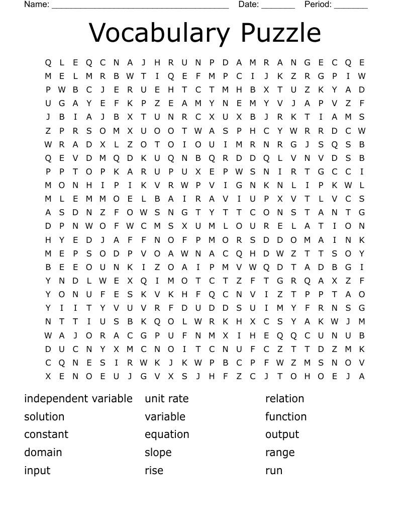 Vocabulary Puzzle Word Search WordMint