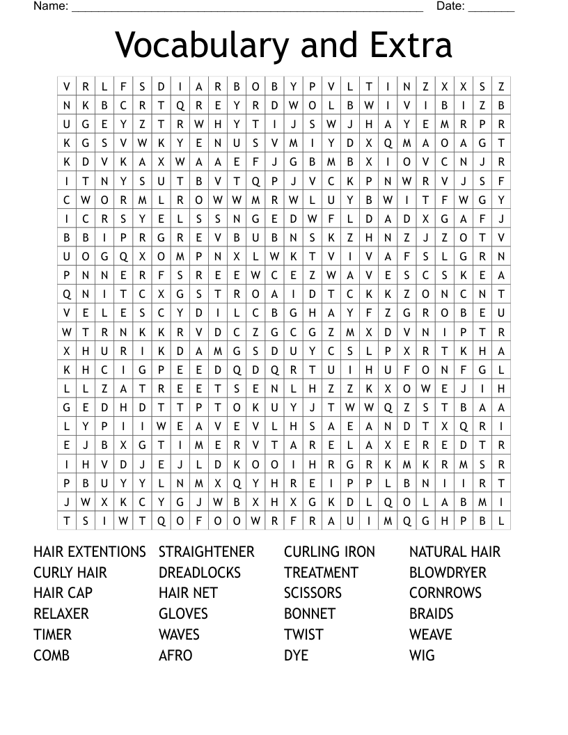 Hairdressing Word Search WordMint