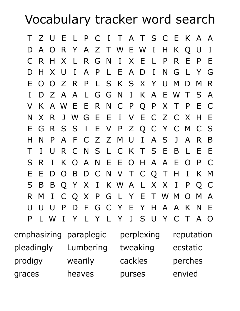 Vocabulary tracker word search - WordMint