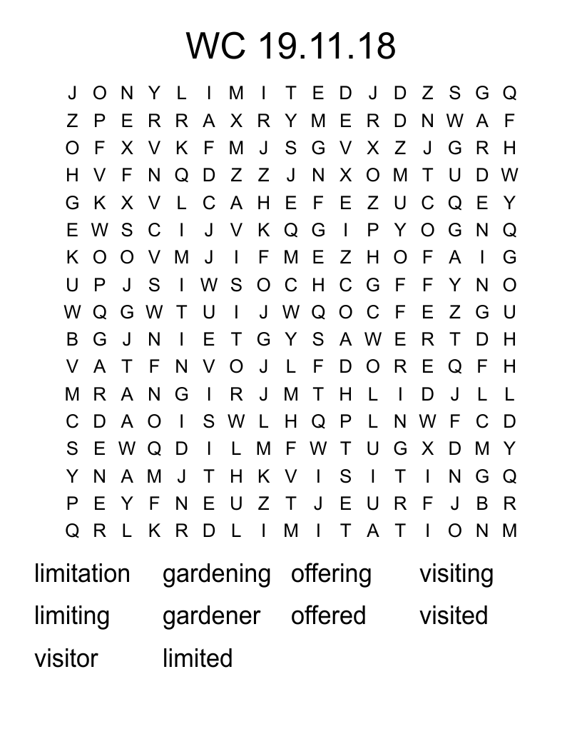 WC 19 11 18 Word Search WordMint wc-19-11-18-word-search-wordmint
