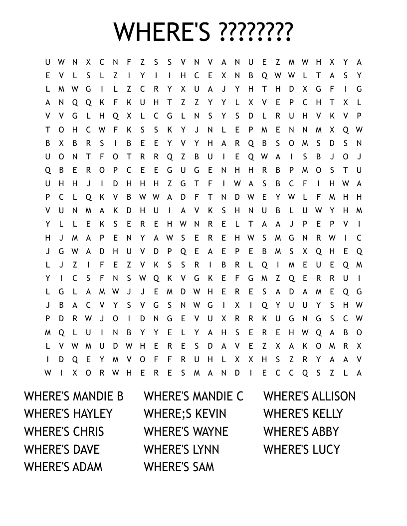 WHERE S Word Search WordMint