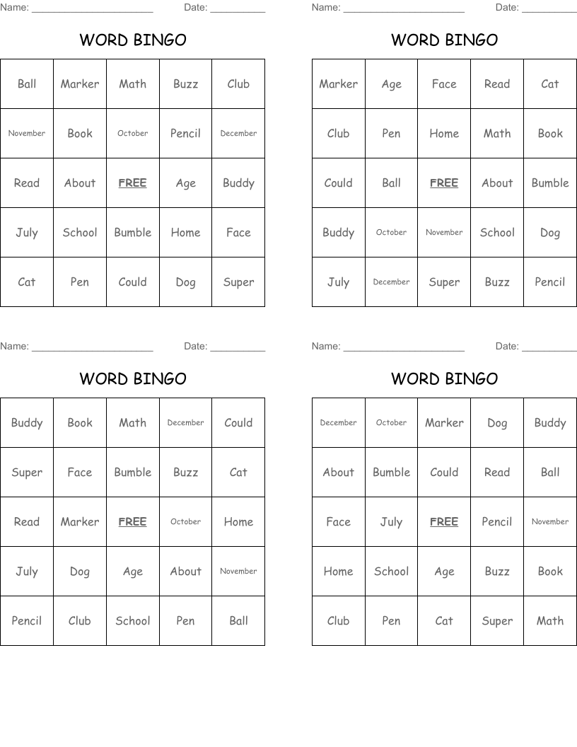 WORD BINGO - WordMint