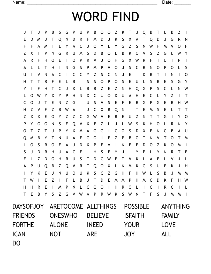 WORD FIND Word Search - WordMint