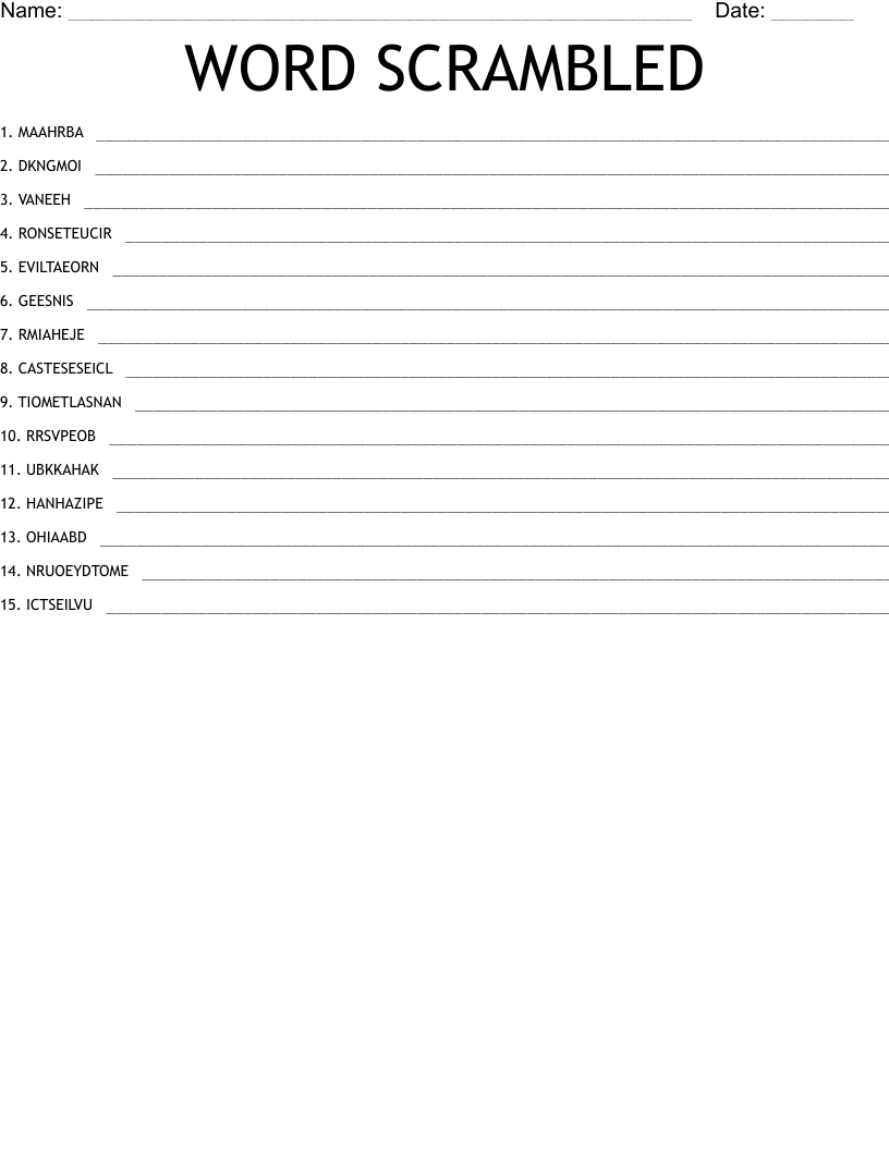 WORD SCRAMBLED - WordMint