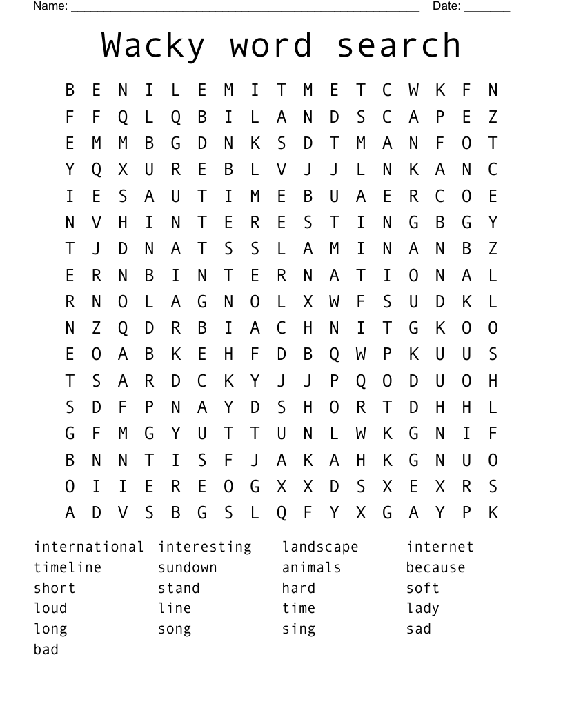 Wacky word search - WordMint