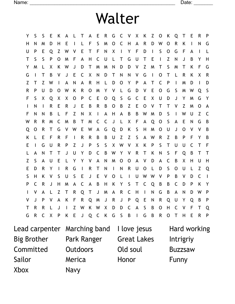 Walter Word Search - WordMint