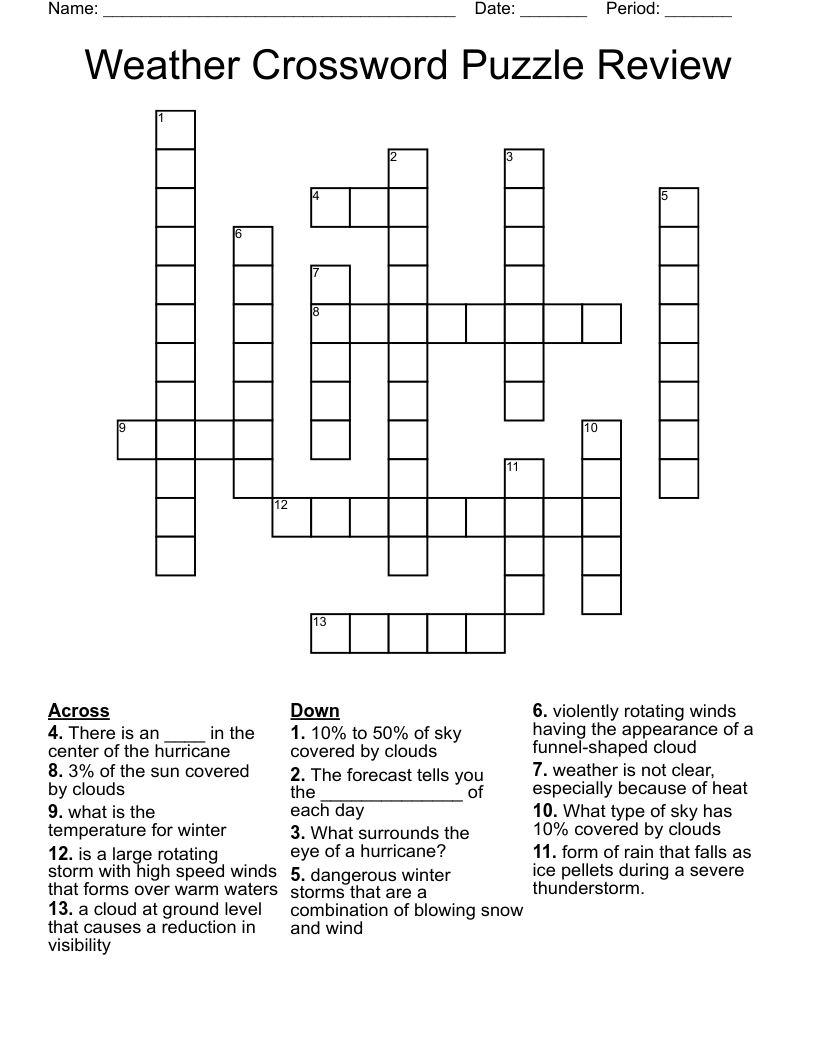 Weather Crossword Puzzle Review - WordMint