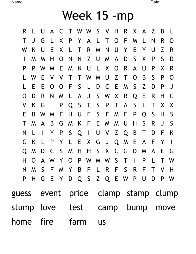 Week 15 -mp Word Search - WordMint