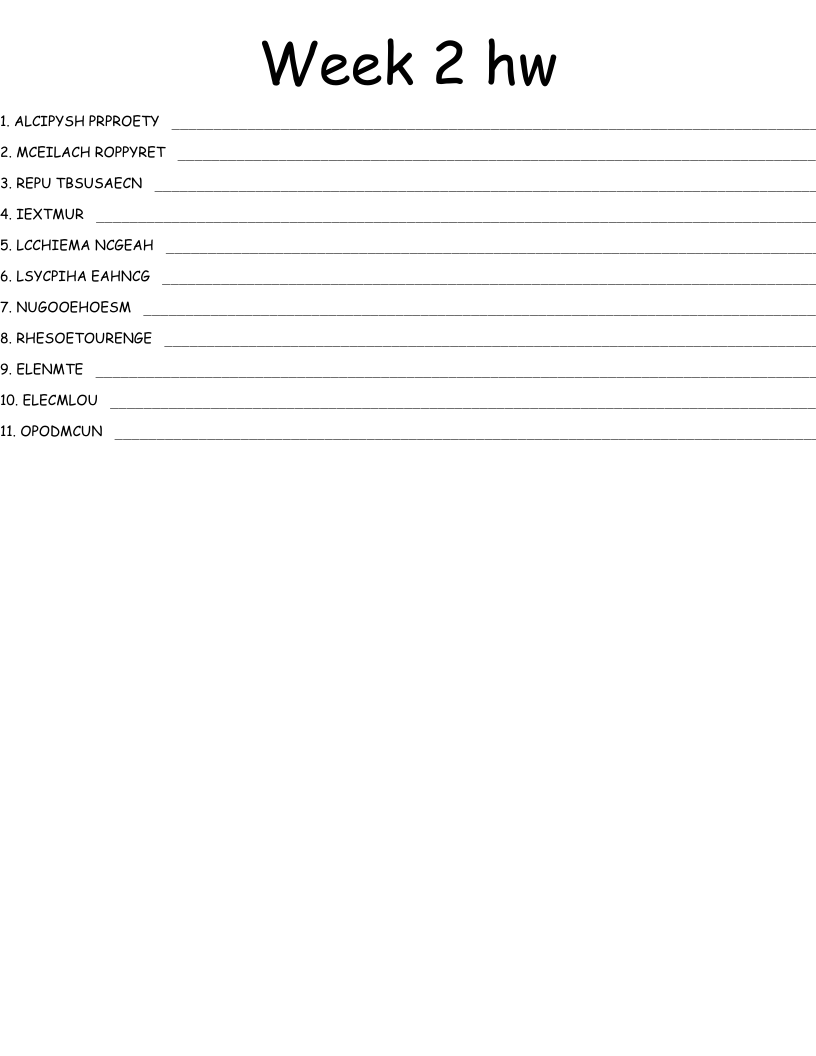 Week 2 hw Word Scramble - WordMint