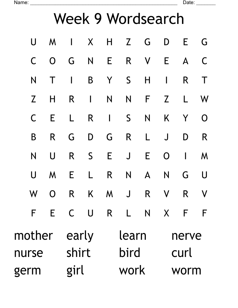 Week 9 Wordsearch - WordMint