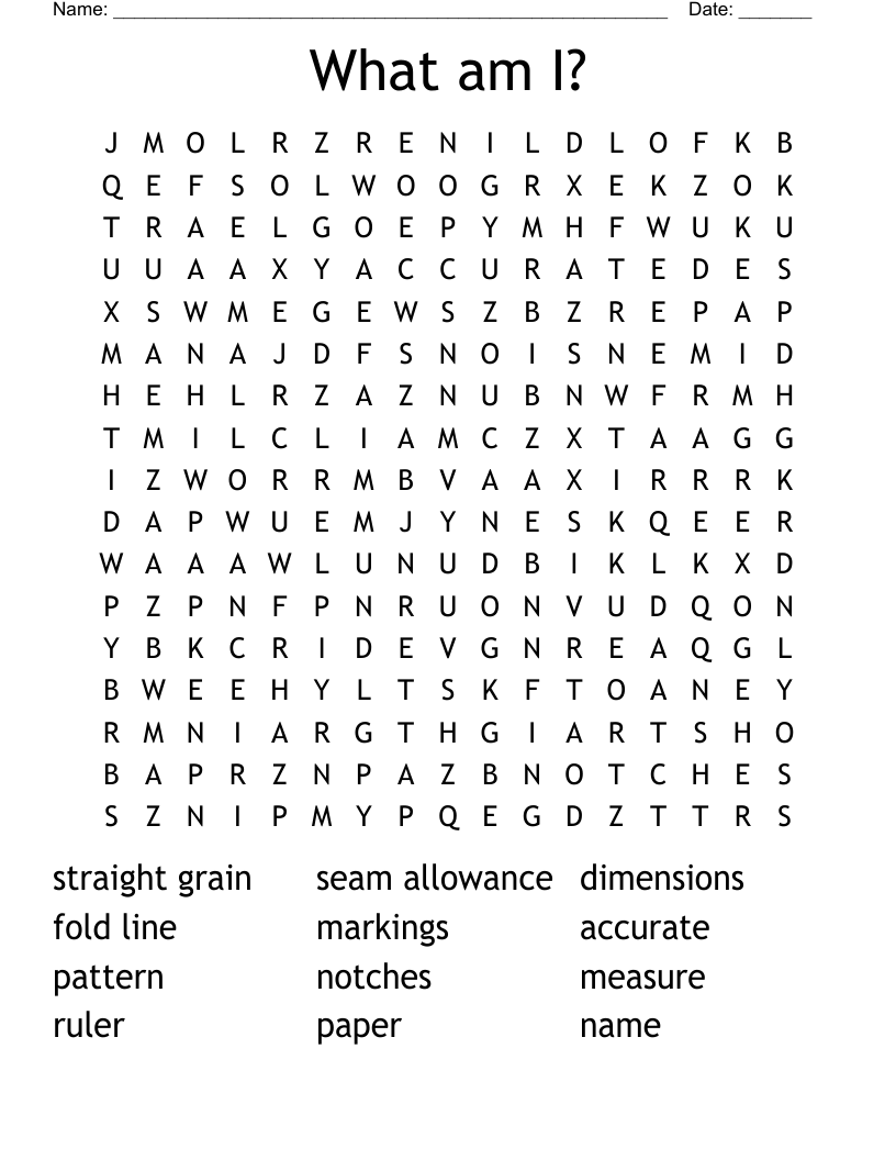 What am I? Word Search - WordMint