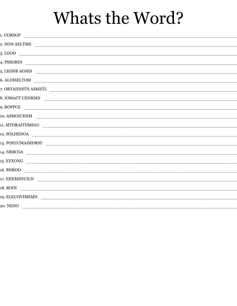 Whats the Word? Word Scramble - WordMint