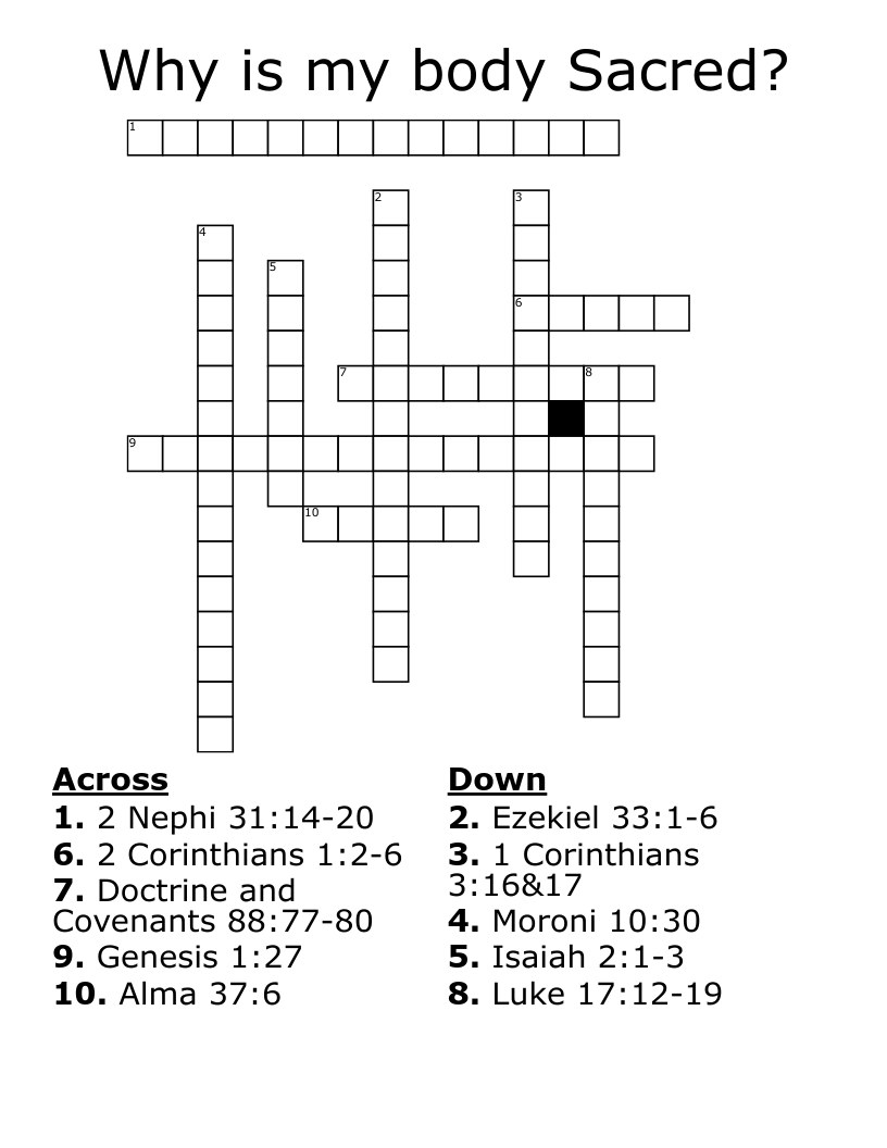 Why Is My Body Sacred Crossword WordMint