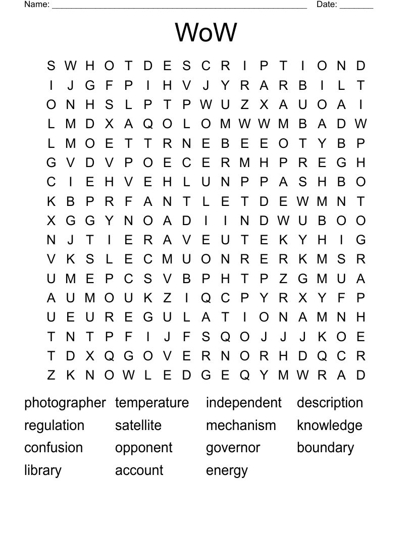 WoW Word Search - WordMint