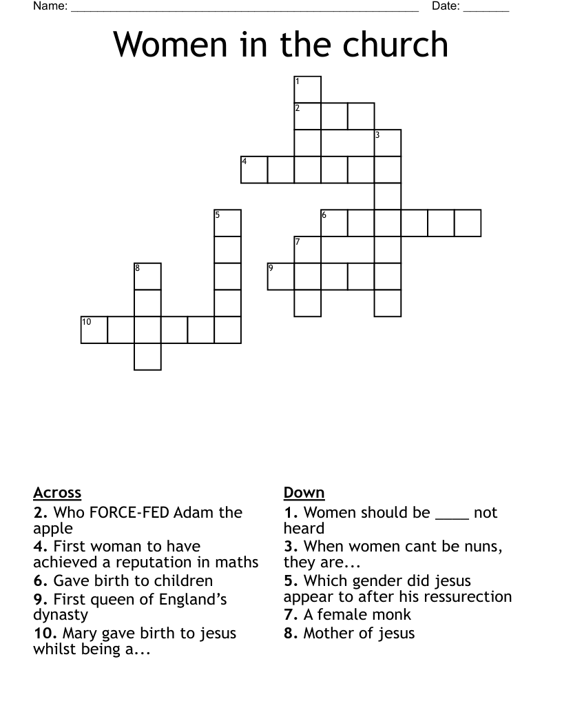 Women In The Church Crossword WordMint women-in-the-church-crossword-wordmint
