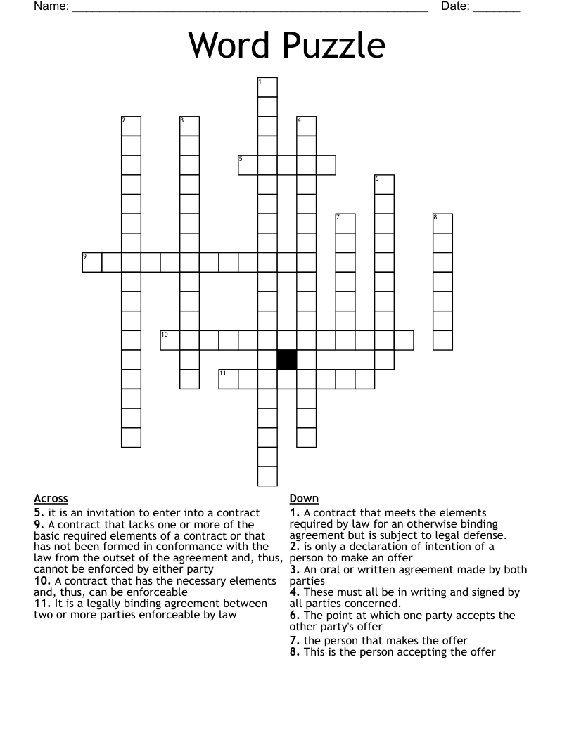 Crossword On B law WordMint