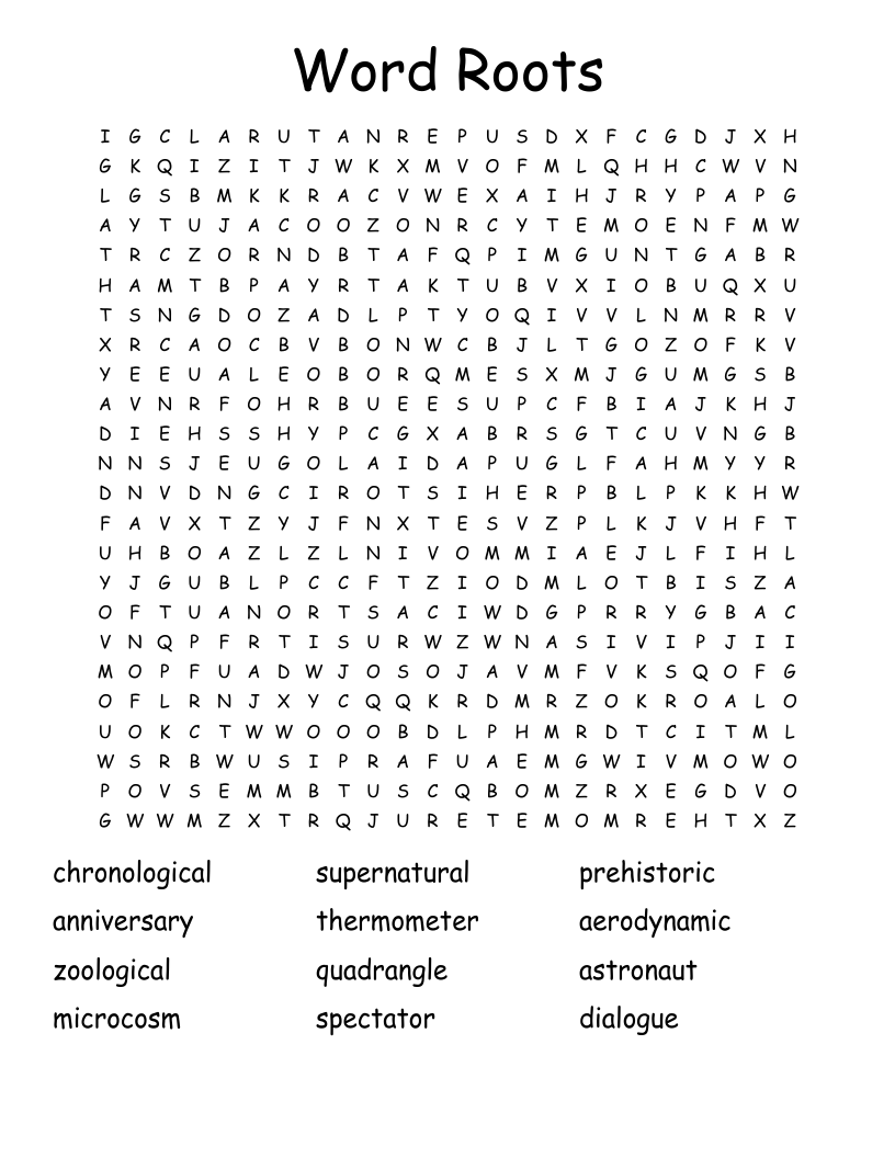 Word Roots Word Search - WordMint