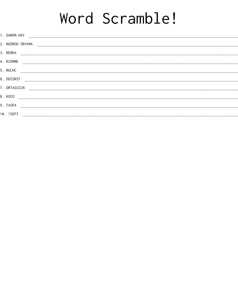 Word Scramble! - WordMint