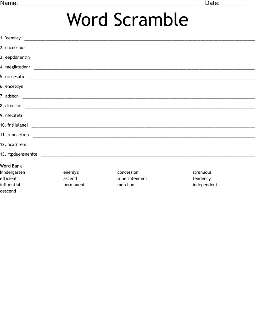 Word Scramble - WordMint