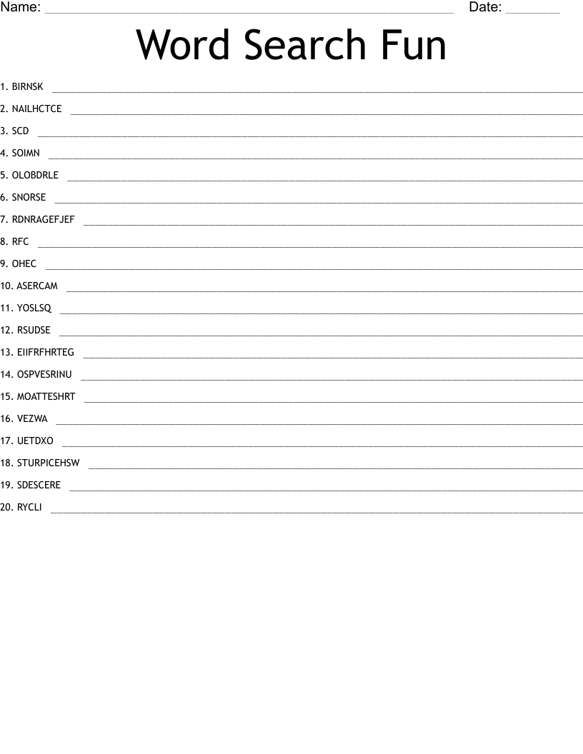 Word Search Fun Word Scramble - WordMint
