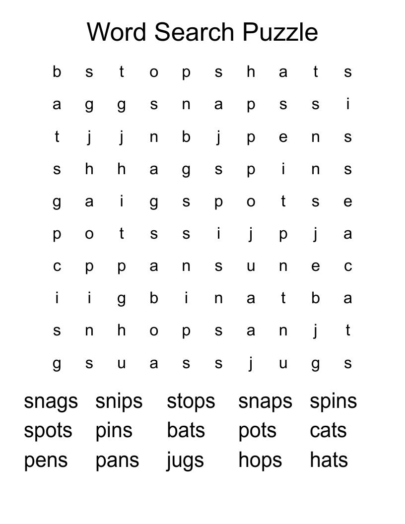 Word Search Puzzle WordMint