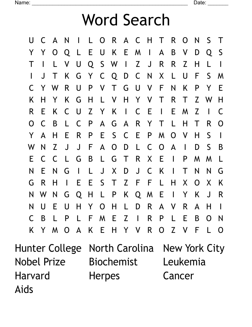Gertrude B. Elion Word Search - WordMint