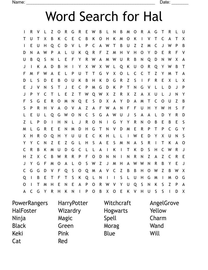 Word Search for Hal - WordMint