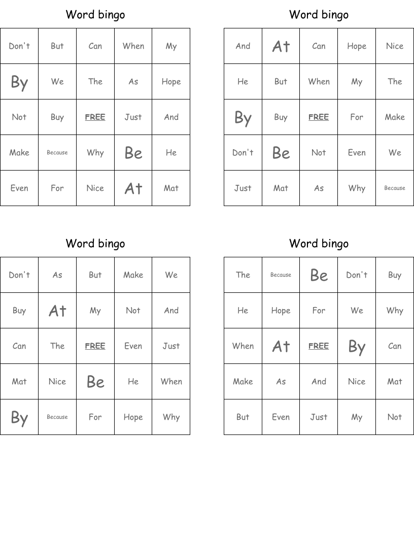 Word bingo - WordMint