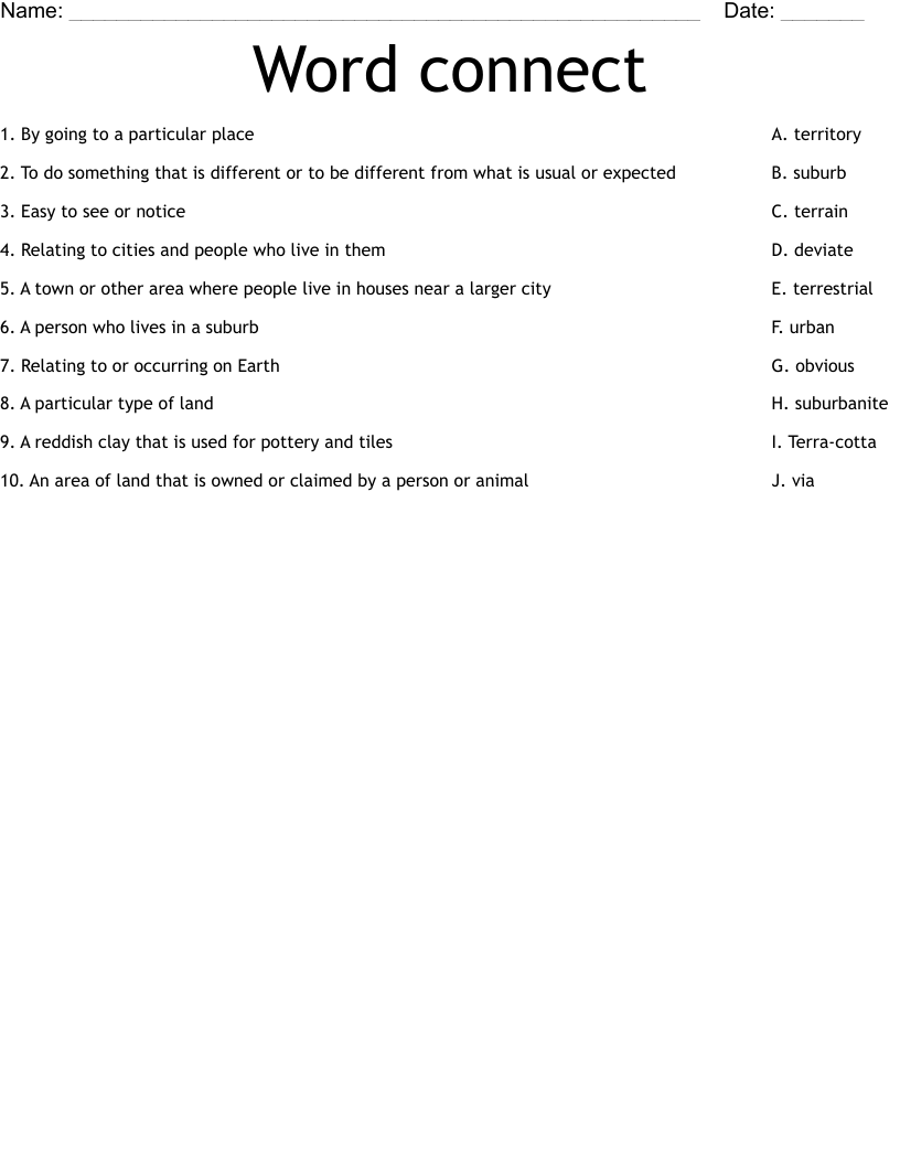 Word Connect Worksheet WordMint