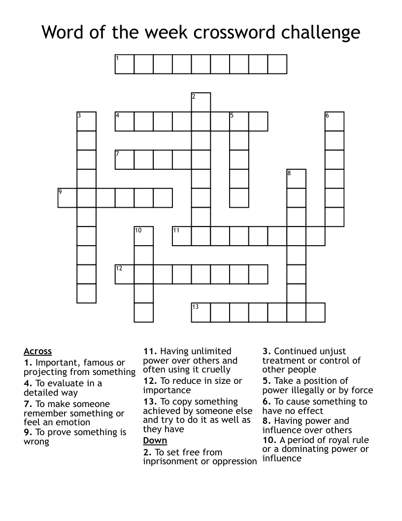 Word of the week crossword challenge - WordMint