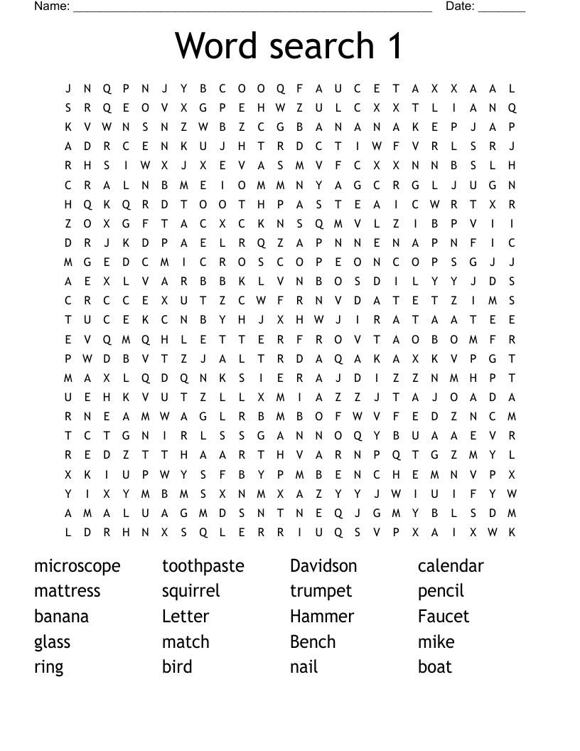 Extra Large Print Word Search