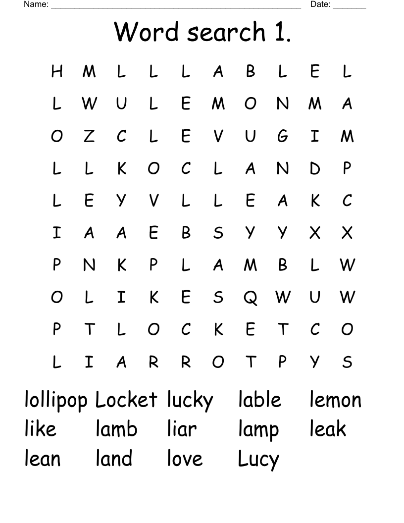 Word search 1. - WordMint