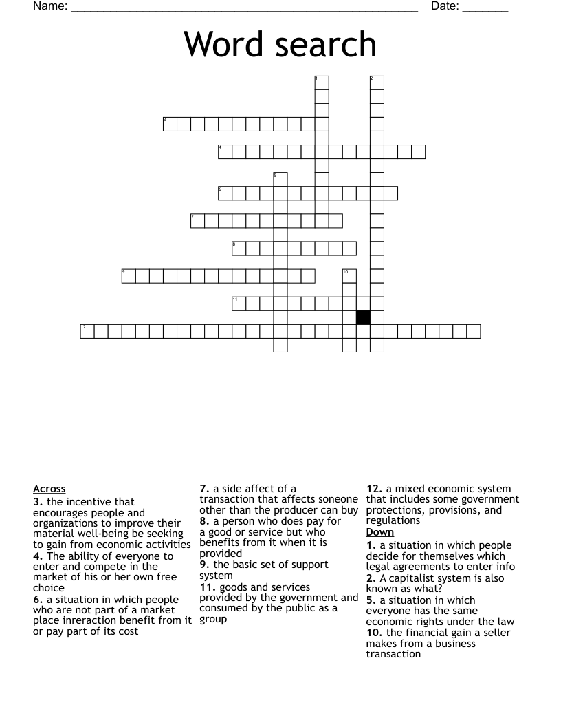 Word search Crossword - WordMint