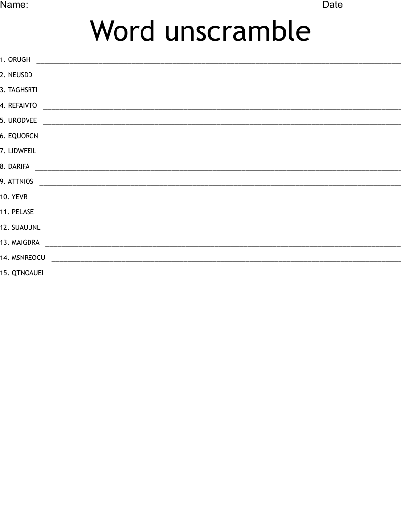 Word unscramble - WordMint