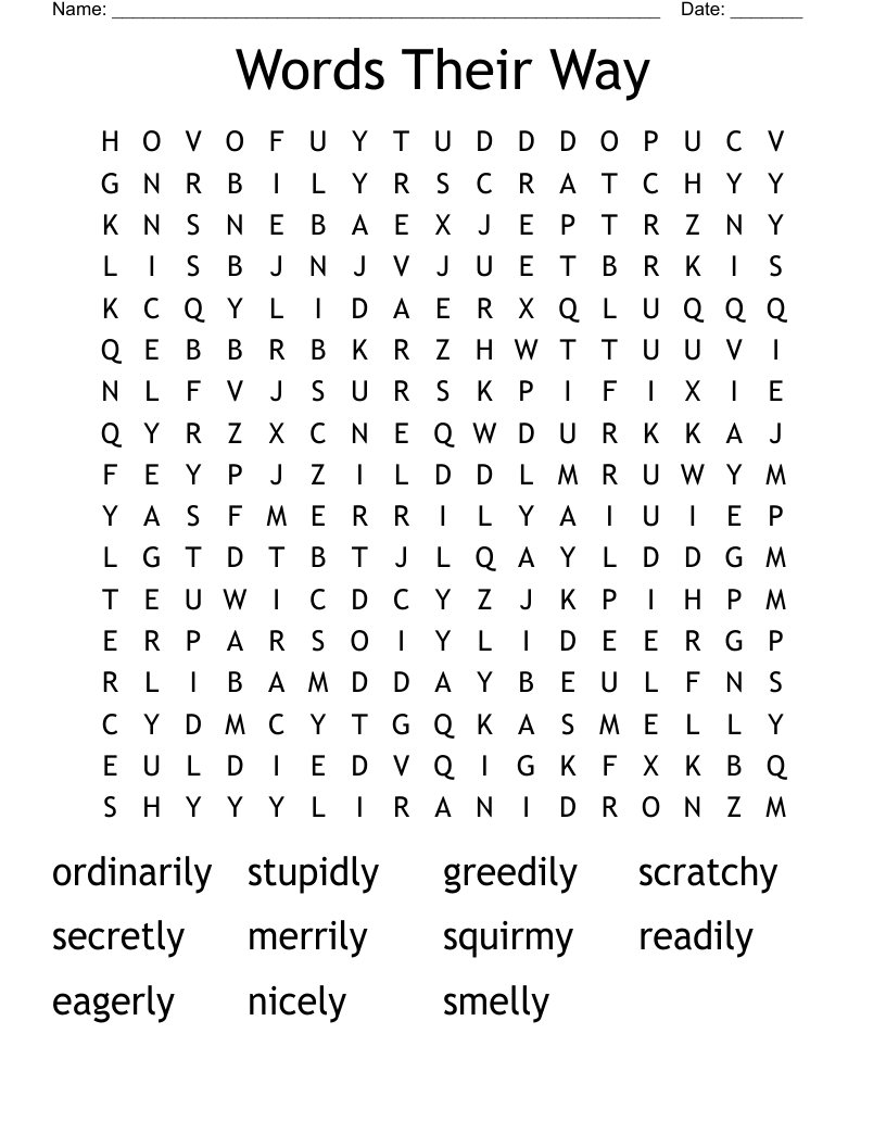 Words Their Way Word Search - WordMint