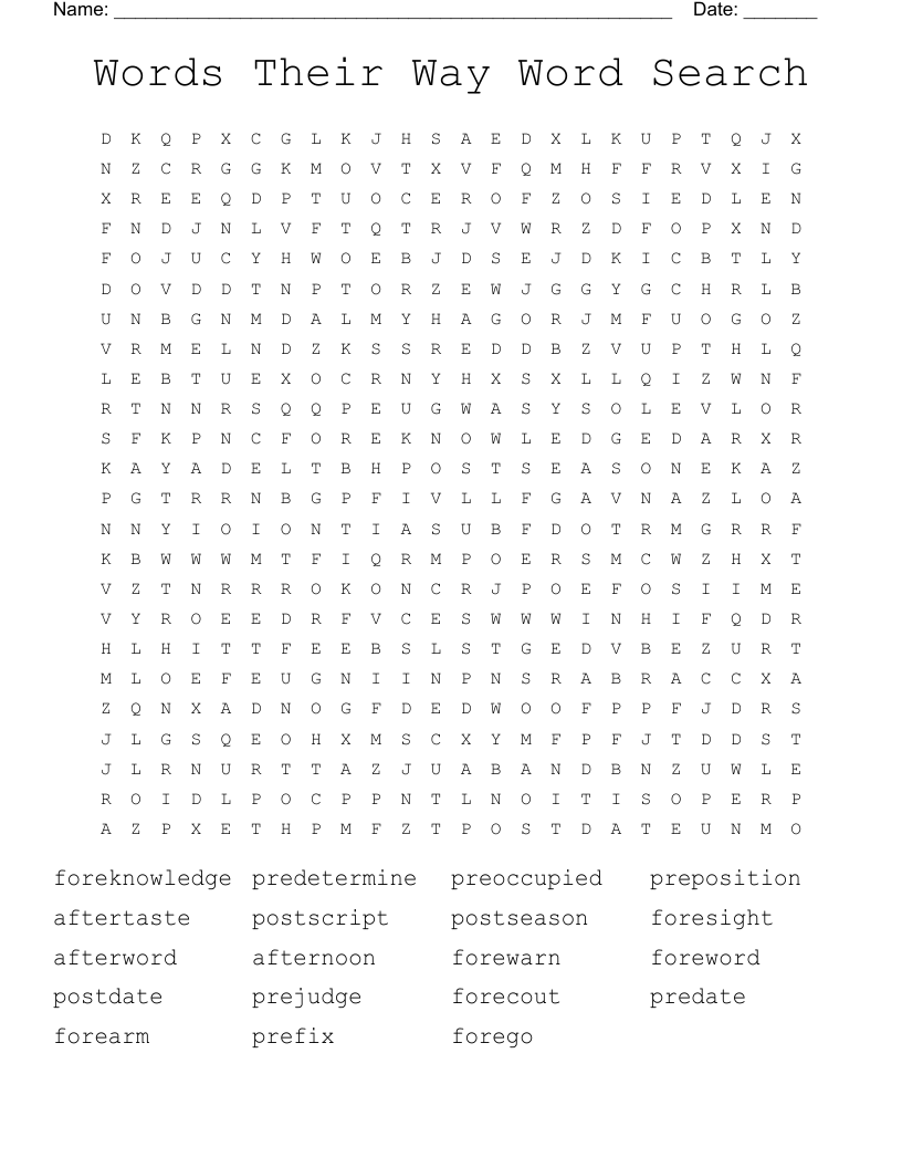 Words Their Way Word Search - WordMint