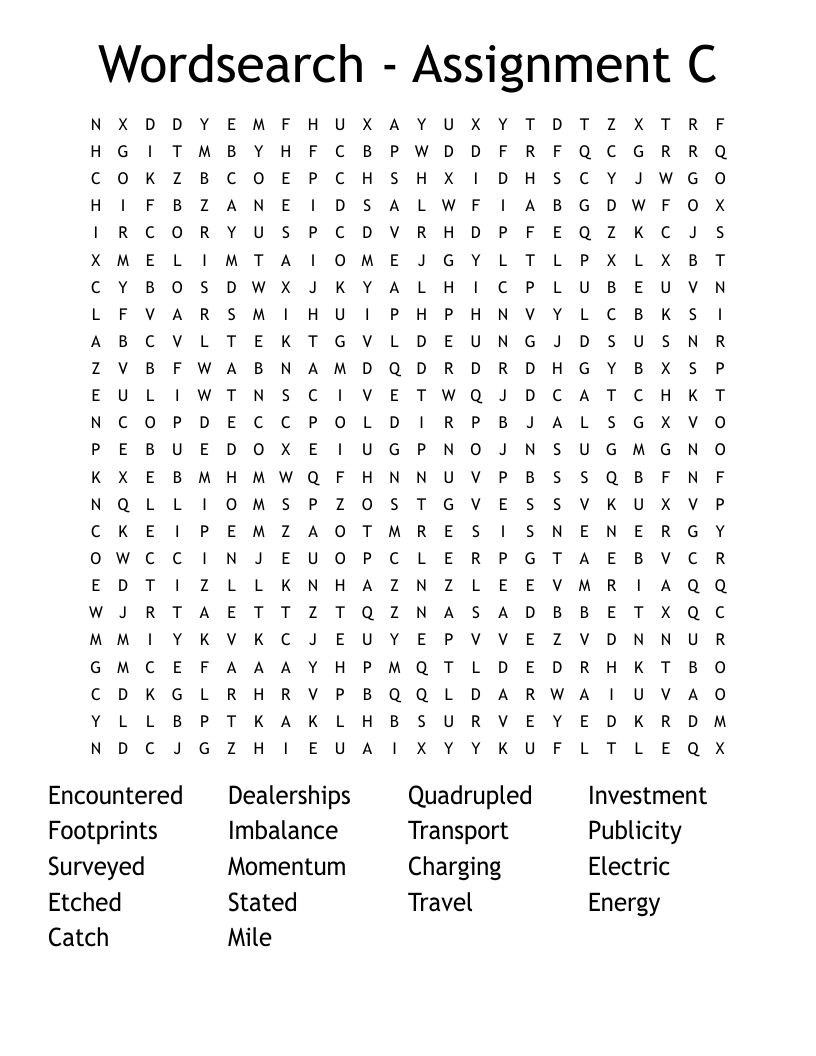 Wordsearch - Assignment C - WordMint