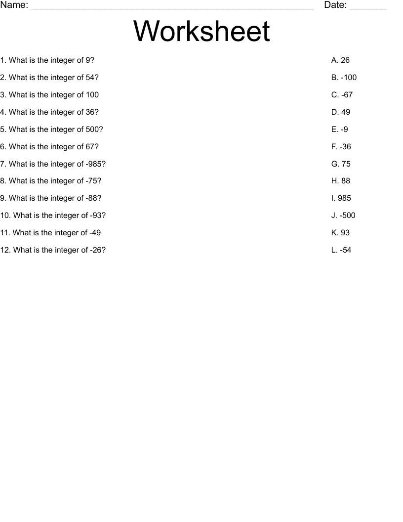 Worksheet WordMint