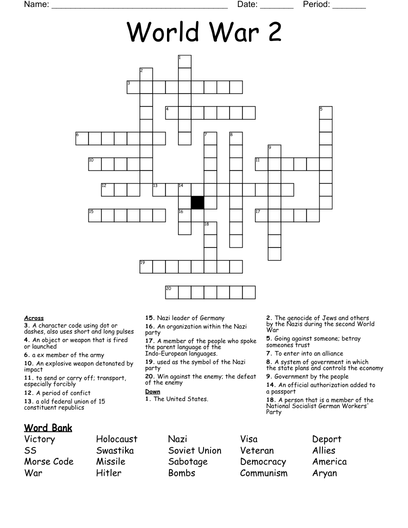 World War 2 Crossword WordMint world-war-2-crossword-wordmint