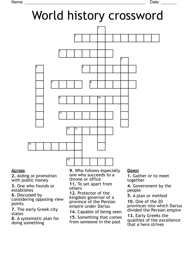 World history crossword - WordMint