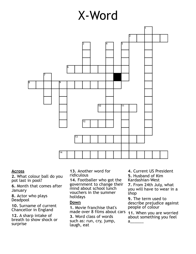 X Word Crossword WordMint
