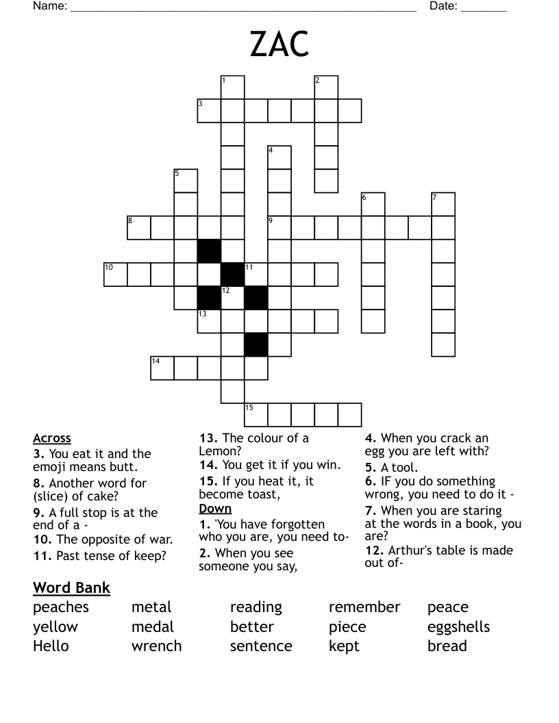 ZAC Crossword WordMint